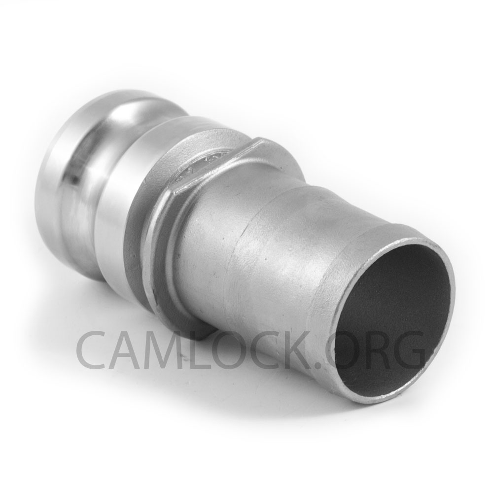 Type E Stainless Steel 316 Camlock Coupler - Male Coupler × Hose Shank
